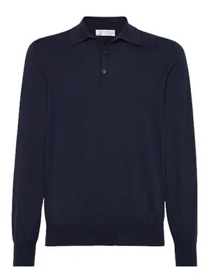 Brunello Cucinelli Polo-style Sweater - Navy Blue