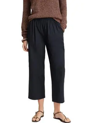 Nordstrom Cotton Poplin Cropped Pants - Black