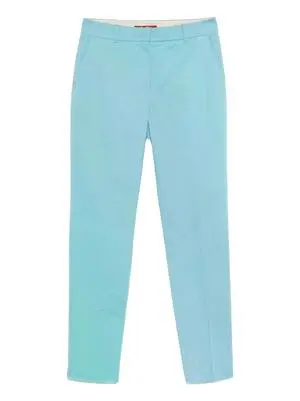 Max Mara Stretch-cotton Straight-leg Trousers - Blue