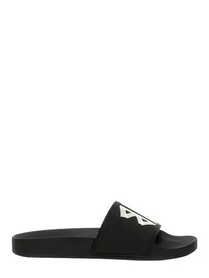 Balenciaga Tape-logo Slides - Black