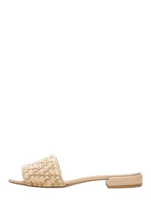 POCHE PARIS Woven Flat Sandals - Neutrals