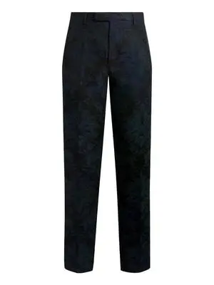 Etro Floral-jacquard Trousers - Blue