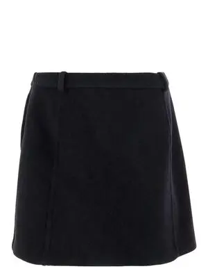 JIL SANDER Herringbone Wool Mini Skirt