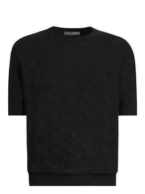 Dolce & Gabbana Patterned Short Sleeves Top - Black