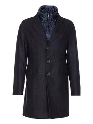 Herno Single Breasted Coat - Blue