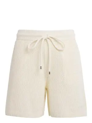 Amiri Cotton Crochet Shorts - Ivory