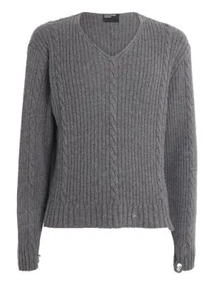 Enfants Riches Déprimés Cashmere Distressed Sweater - Grey