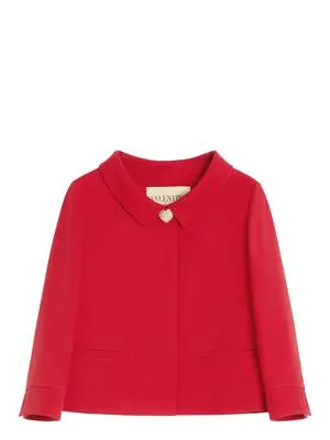 Valentino Garavani Wool-silk Embellished Jacket - Red