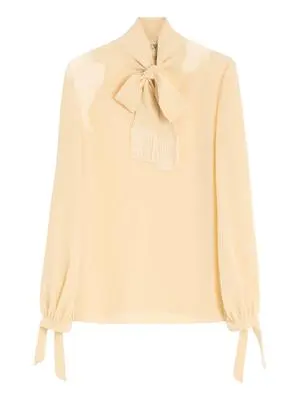 Valentino Garavani Silk Crepe De Chine Blouse - Nude