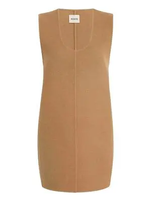 Khaite Sleeveless Wool Dress Neutrals