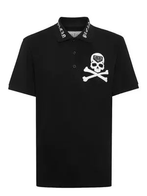 Philipp Plein Skull & Bones Polo Shirt - Black