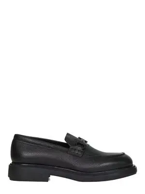 FERRAGAMO Gancini-detail Loafers - Black