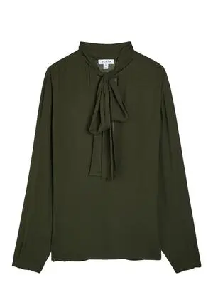 Alaïa Semi-sheer Chiffon Blouse - Olive