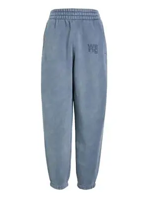 Alexander Wang Logo-embossed Cotton-blend Sweatpants - Blue