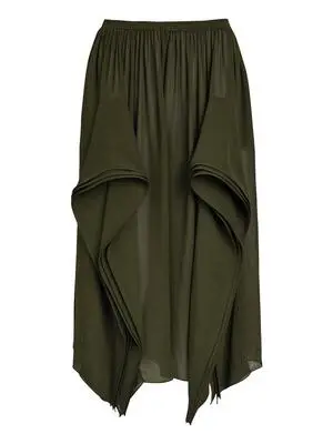 Alaïa Semi-sheer Chiffon Trousers - Olive