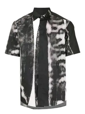 Dunhill Abstract-print Short-sleeve Shirt - Black
