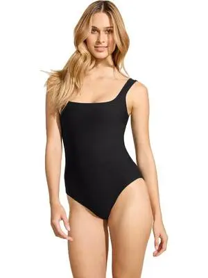 STYLEST Dreamsculpt Square Neck One-piece Swimsuit - Caviar