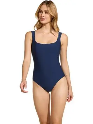 STYLEST Dreamsculpt Square Neck One-piece Swimsuit - Navy
