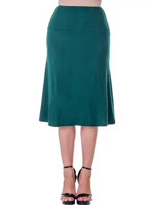 24SEVEN COMFORT APPAREL A-line Knee Length Skirt - Hunter