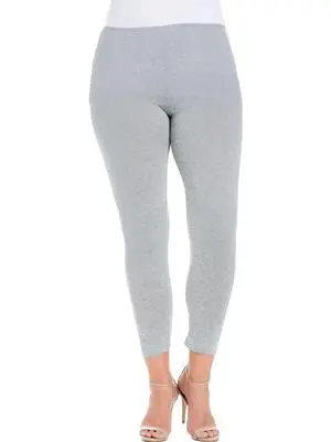 24SEVEN COMFORT APPAREL Stretch Ankle Length Leggings - Heather