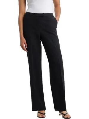 KASPER Wide-leg Trousers - Black