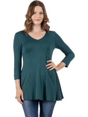 24SEVEN COMFORT APPAREL V-neck Sleeveless Maxi Dress With Belt - Forest