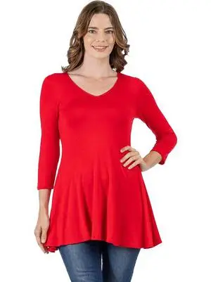 24SEVEN COMFORT APPAREL V-neck Sleeveless Maxi Dress With Belt - Red
