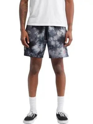 ICECREAM Villain Tie-Dye Fleece Shorts Smoke Gray