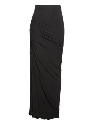 Alaïa Soft Jersey Draped Maxi Skirt - Noir Alaia
