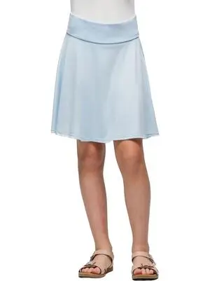 24SEVENKID Foldover Waist Flared Knee-length Skirt - Sky Blue