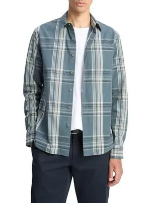 Vince Lorimer Plaid Button-up Shirt - Harbor Blue Combo