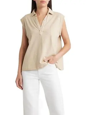 Frank & Eileen Frank & Eileen Sleeveless Collared Top Desert