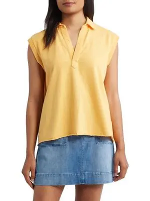 Frank & Eileen Frank & Eileen Sleeveless Collared Top Tangerine