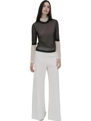 Rosetta Getty Bias Cut Wide-Leg Pant White