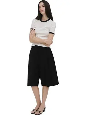 ROSETTA GETTY Wide Pleat Front Tech Cady Shorts