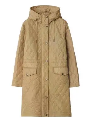 Burberry Quilted Hooded Coat - Brown