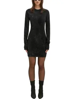 Vetements Rhinestone-embellished Mini Dress - Black
