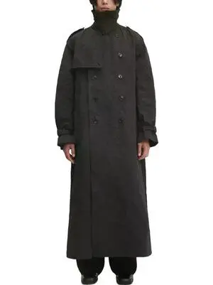 Vetements Double-breasted Belted Trench Coat - Black