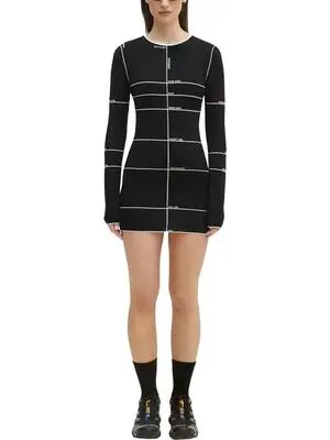Vetements Intarsia-knit Mini Dress - Black