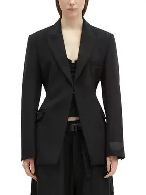 Vetements Structured Blazer With Logo Patch - Black