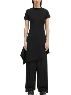 Vetements Asymmetric Pleated Dress - Black