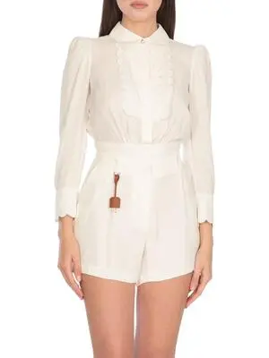 Elisabetta Franchi Collared Blouse - Ivory