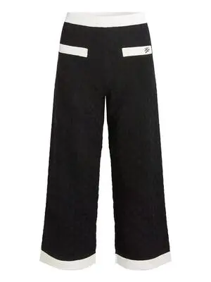 Karl Lagerfeld Contrast-piping Knitted Trousers - Black