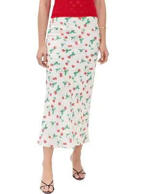 BAILEY ROSE Strawberry Print Maxi Skirt - Cream