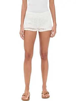 BAILEY ROSE Crochet Mini Shorts - Off White
