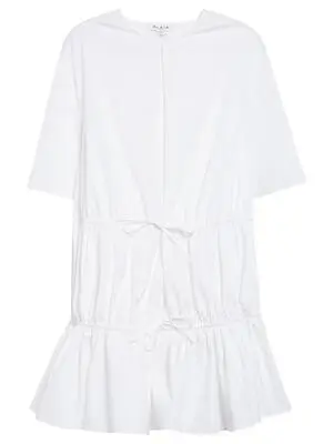 Alaïa Tiered Cotton Poplin Dress - Blanc