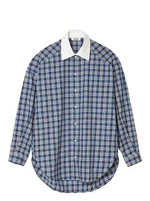 Sandro Rhinestone-embellished Checked Cotton Shirt - Blue