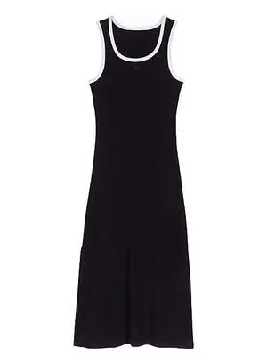 Maje Sleeveless Contrast-trim Maxi Dress - Black