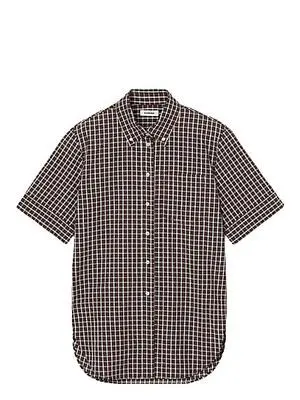 Sandro Oversized Checked Cotton Shirt - Brown