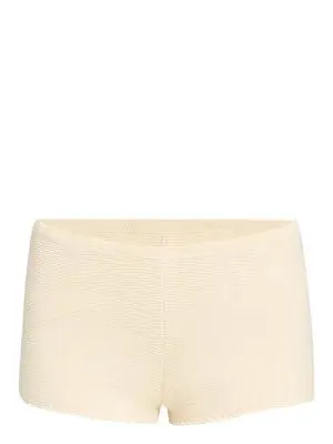 Solid & Striped The Celeste Knit Micro Shorts - Ecru